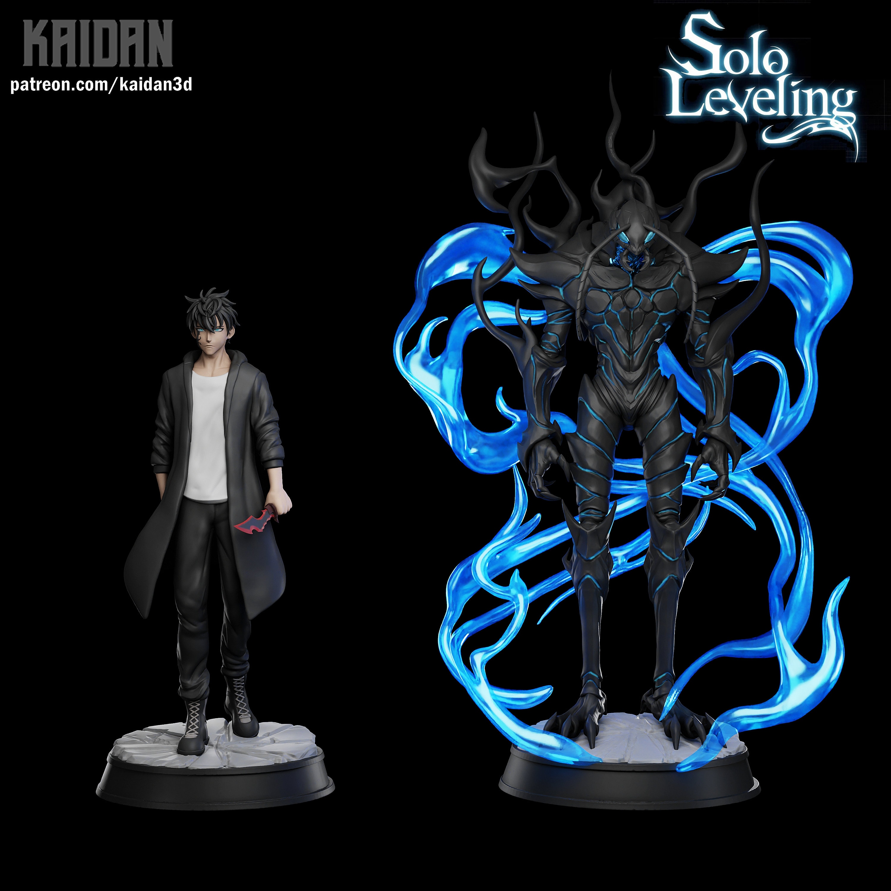 Sung Jin-woo & Beru | Anime Figure | Solo Leveling | Unpainted Resin ...