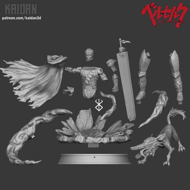 Guts X Beast of Darkness | Anime Figure | Berserk | Unpainted Resin ...