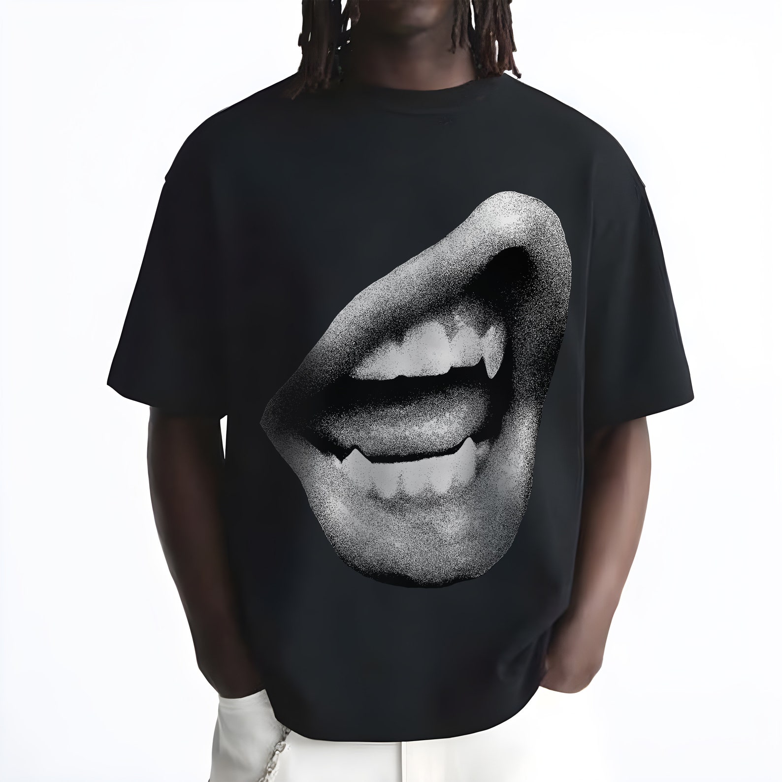 Vampire Teeth Tshirt Y2K Vintage Black and White Opium Vamp - Etsy