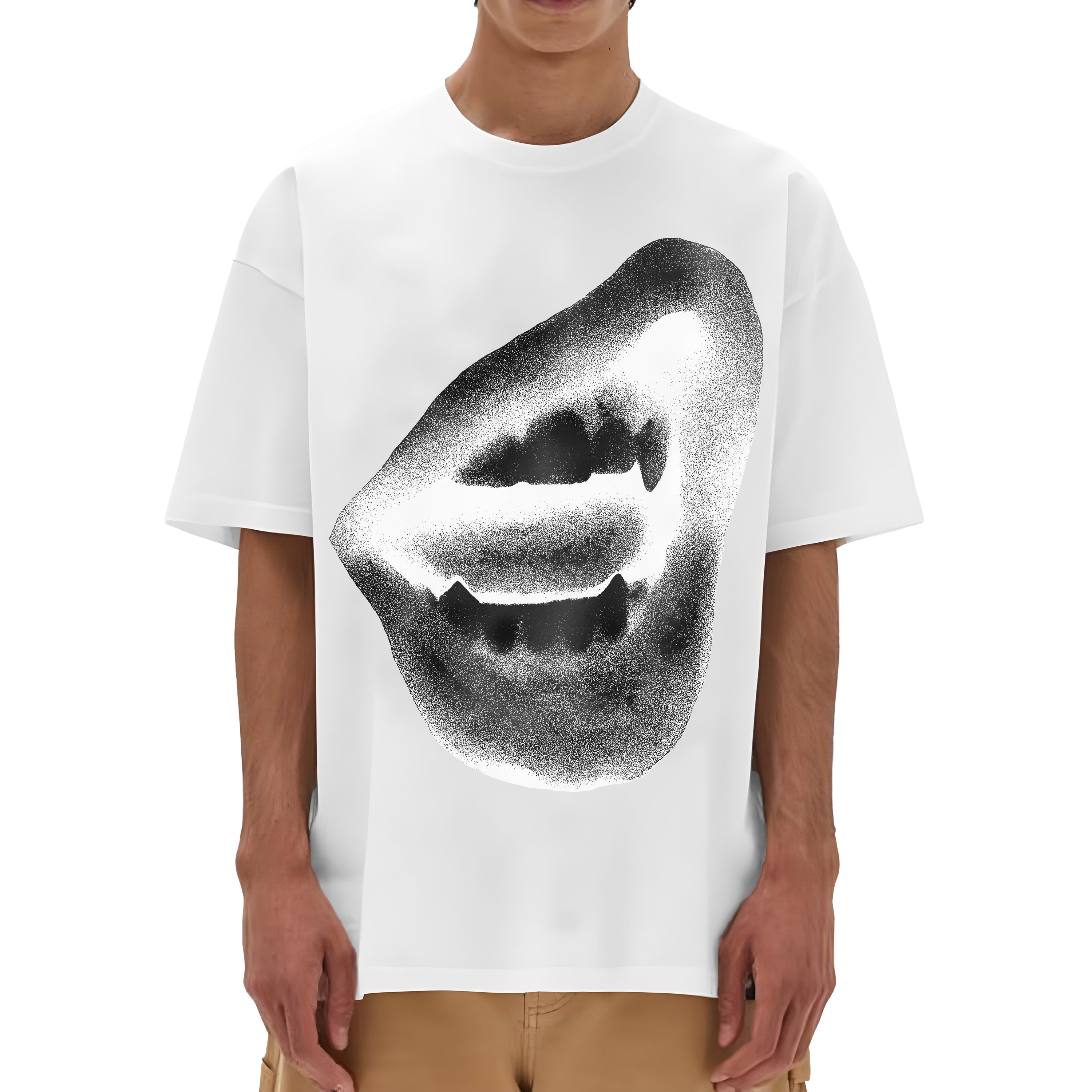 Vampire Teeth Tshirt Y2K Vintage Black and White Opium Vamp - Etsy