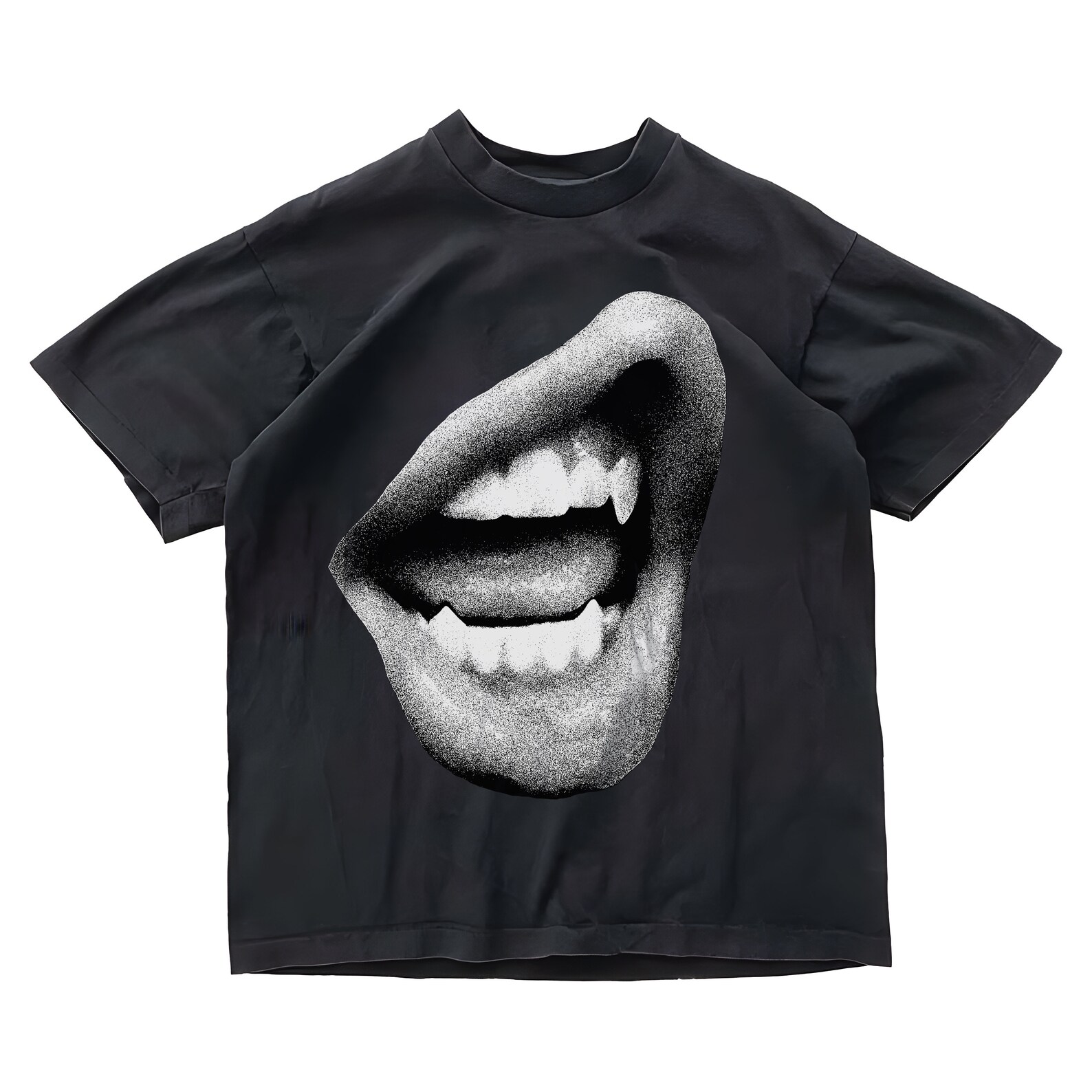 Vampire Teeth Tshirt Y2K Vintage Black and White Opium Vamp - Etsy