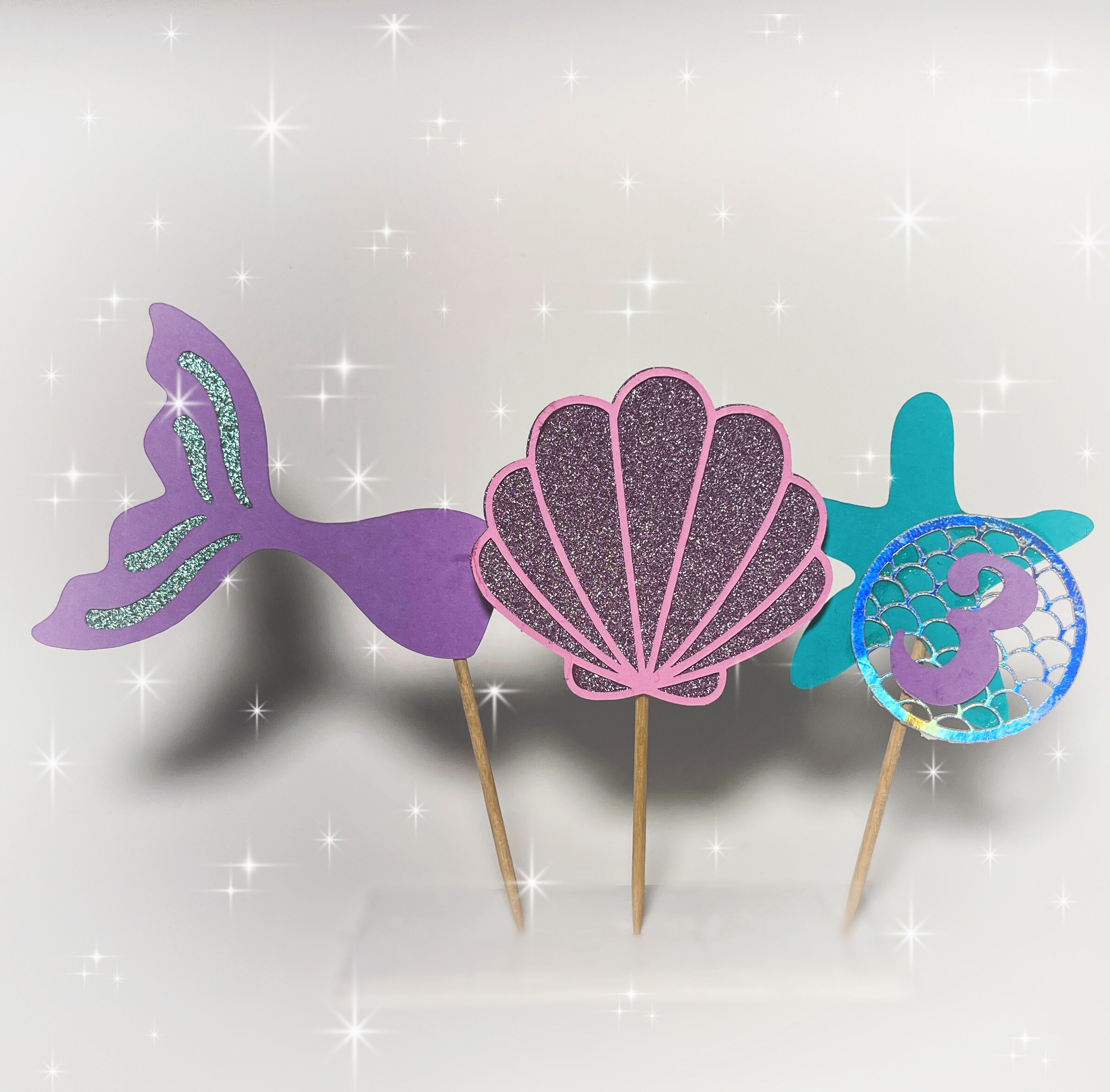 Mermaid Cupcake Topper-birthday Topper - Etsy