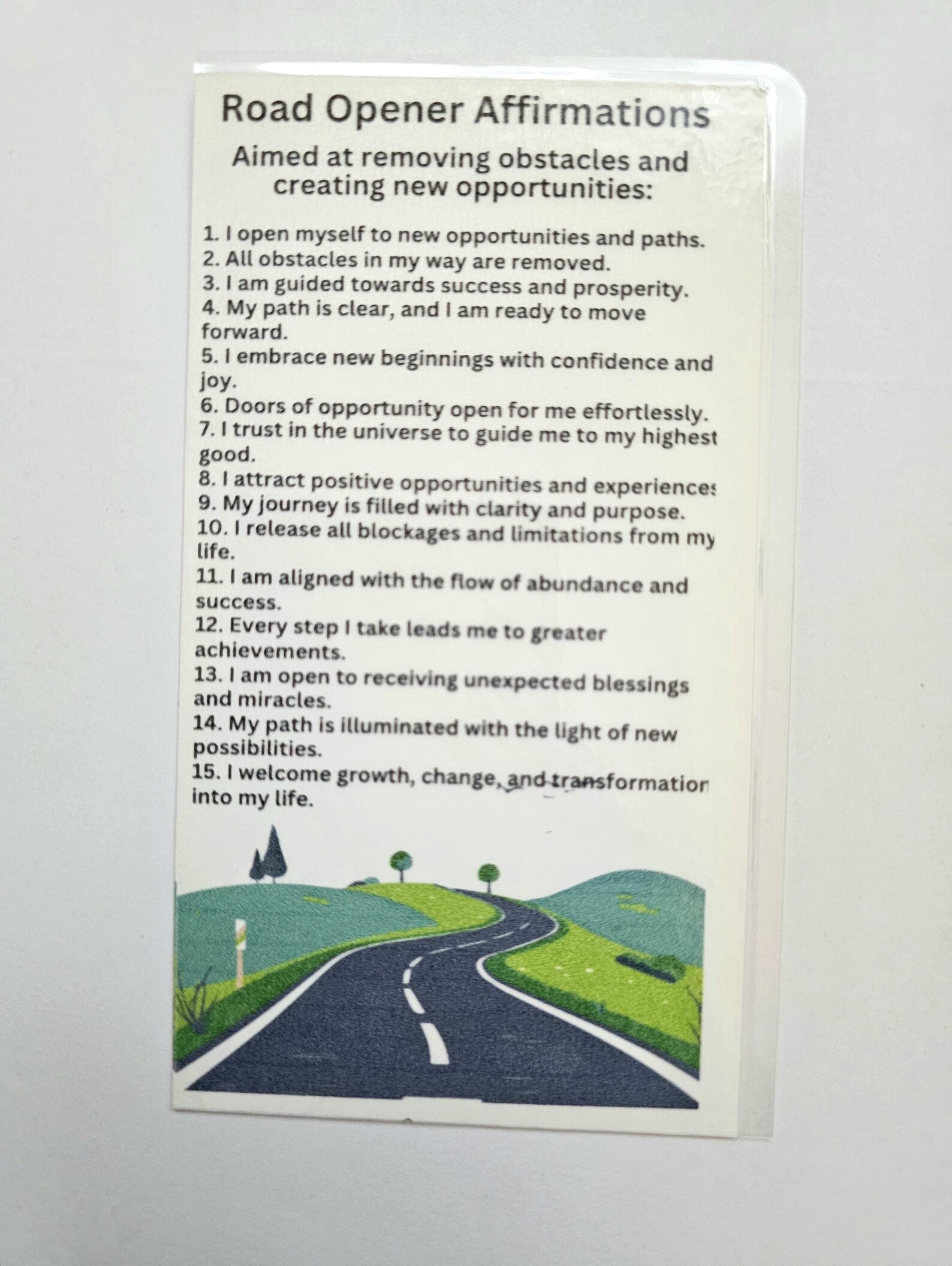 Road Opener Laminated Affirmation Card - Etsy