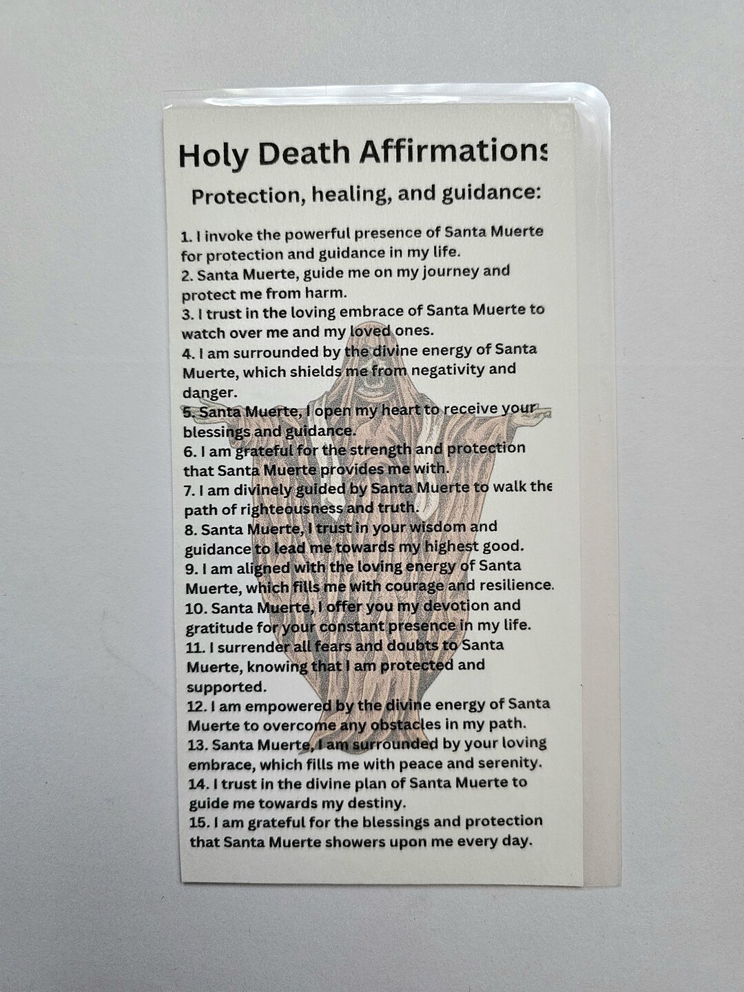 Holy Death Laminated Affirmation Card - Etsy