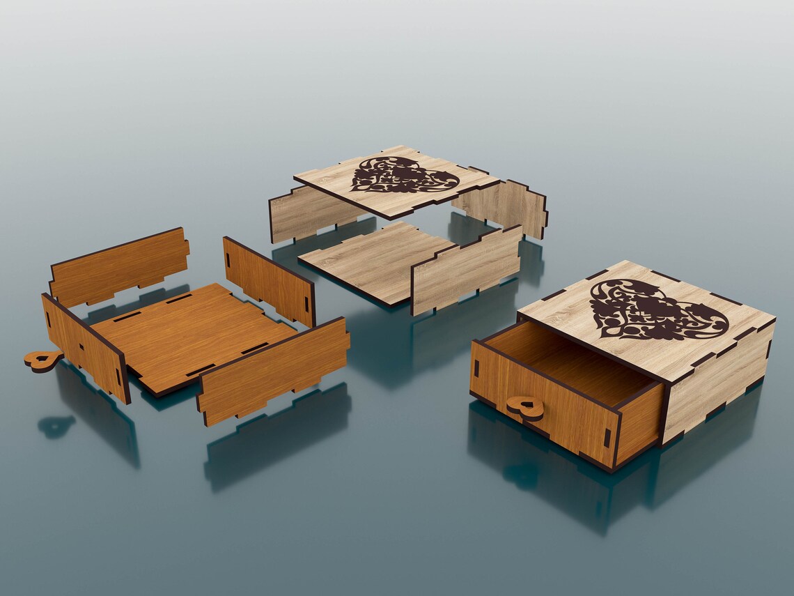 Laser Cut Wood Drawer Jewelry Box Wooden Gift Box Laser Cut - Etsy