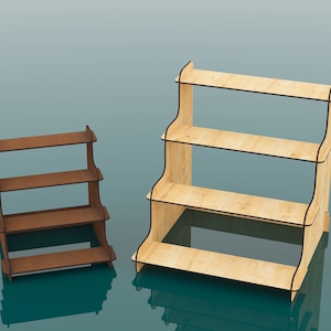 4 Shelf Display Stand Svg Files, Vector Files for Wood Laser Cutting - Etsy