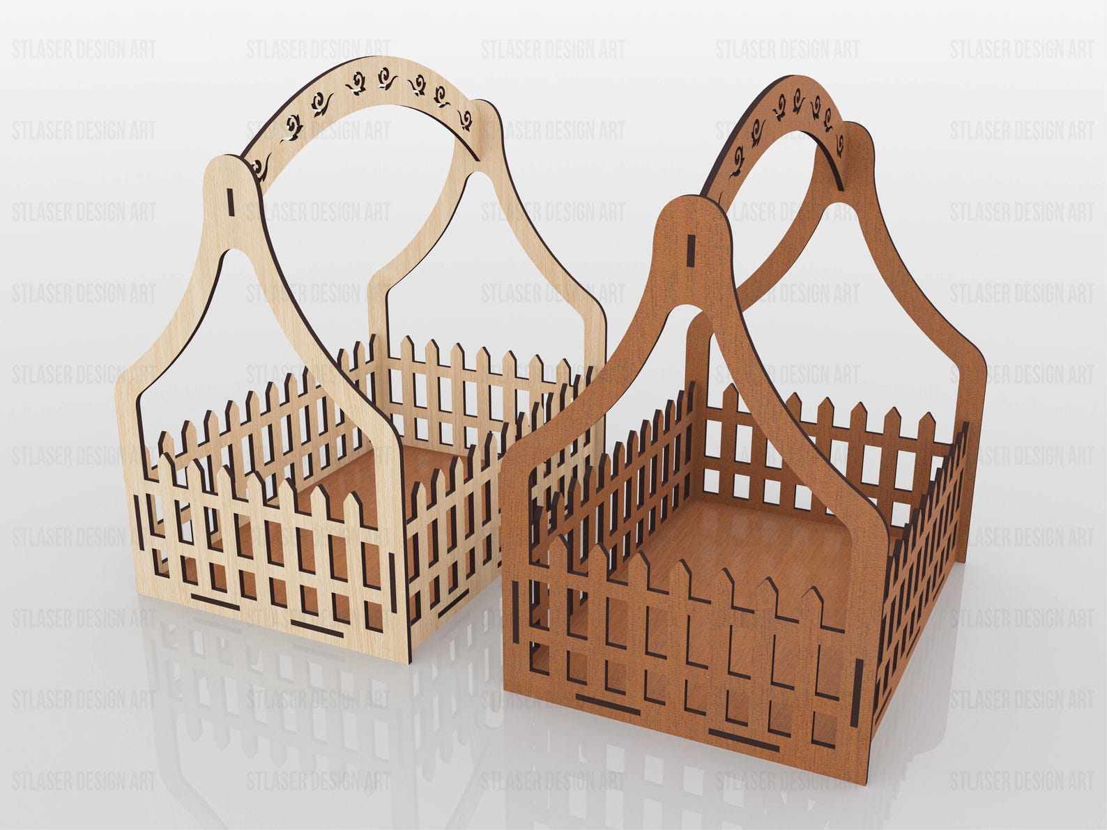 Laser Cut Decorative Basket Svg Files, Vector Files for Wood Laser ...