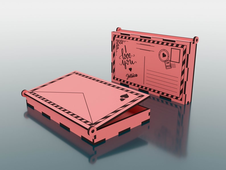 Laser Cut Envelope With Flap Box Svg Files Glowforge Cut - Etsy