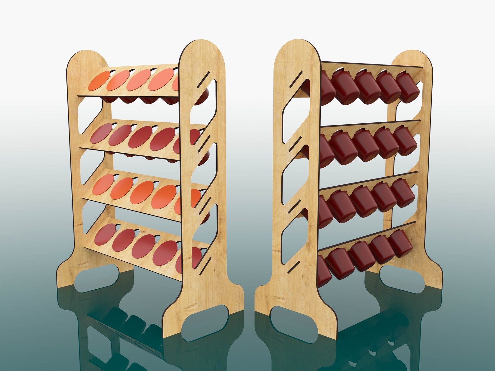 20 Slots Coffee Capsule Stand Laser Cut Svg Files, Vector Files for ...