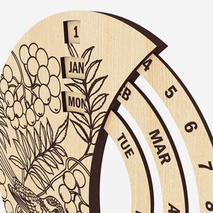 Wooden Laser Cut Perpetual Calendar, Vector Files for Wood Laser ...