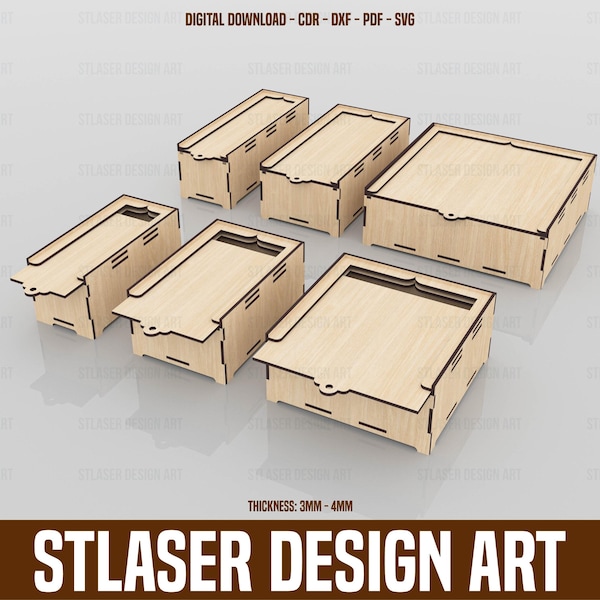 Wood Glass Boxes File - Etsy