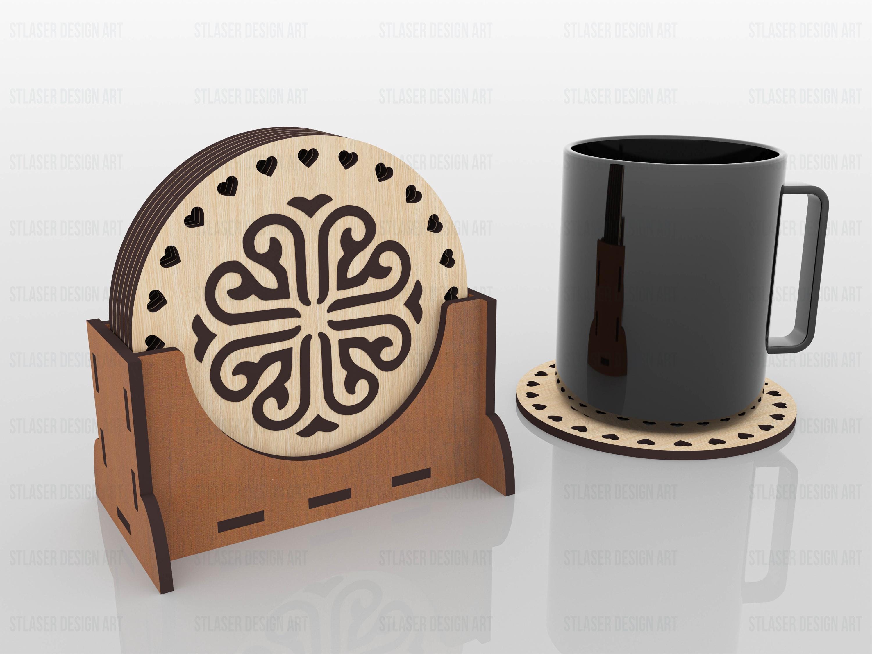 Boxed Coaster Laser Cut Svg Files, Vector Files for Wood Laser Cutting ...