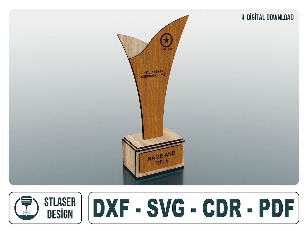 Award Trophy Laser Cut Files, Wood Award Svg Files, Vector Files for ...