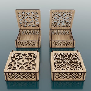 Laser Cut Wooden Box With Lid, Decorative Wooden Gift Box Laser Cut ...