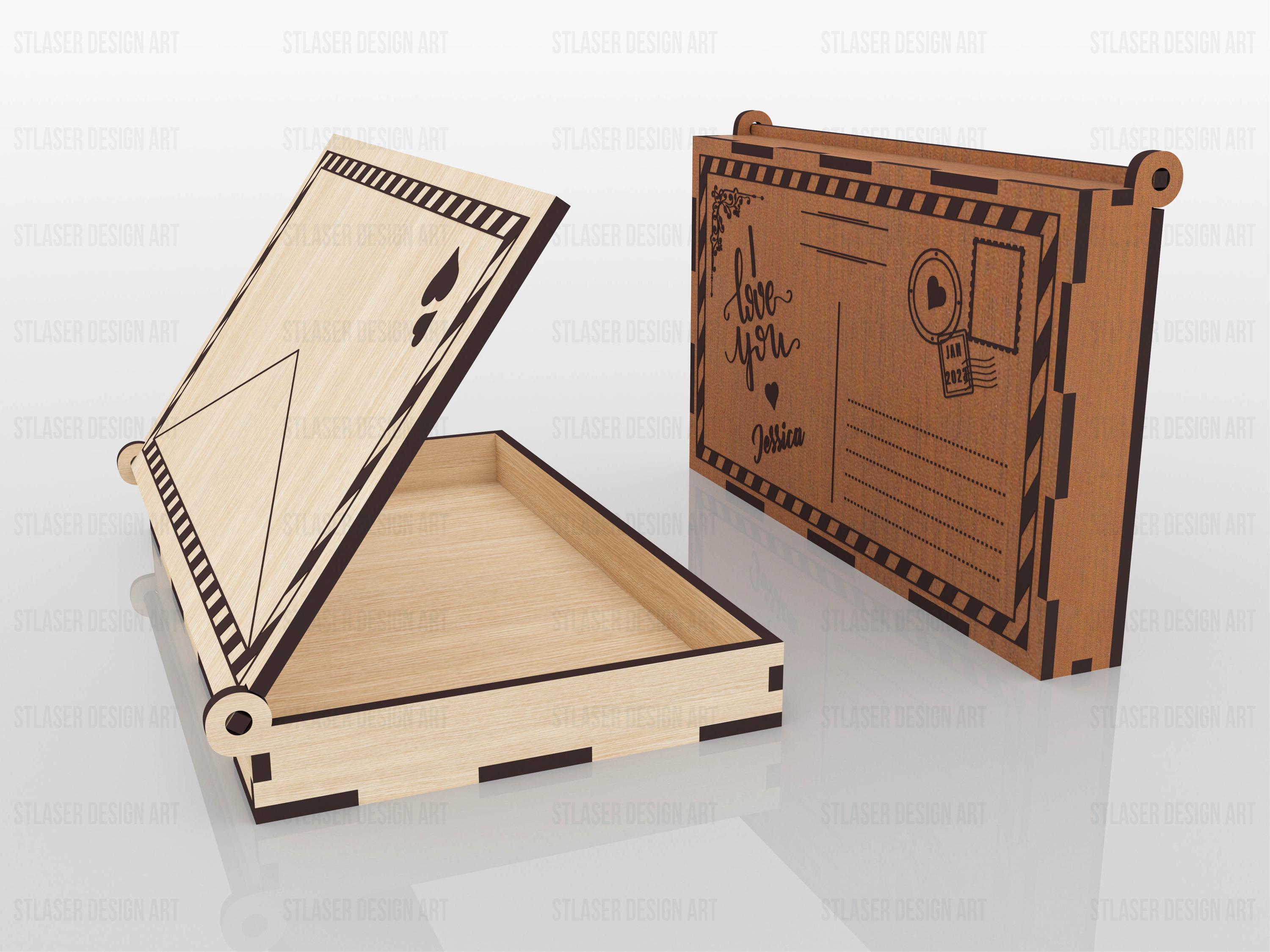 Laser Cut Envelope With Flap Box Svg Files, Vector Files for Wood Laser ...