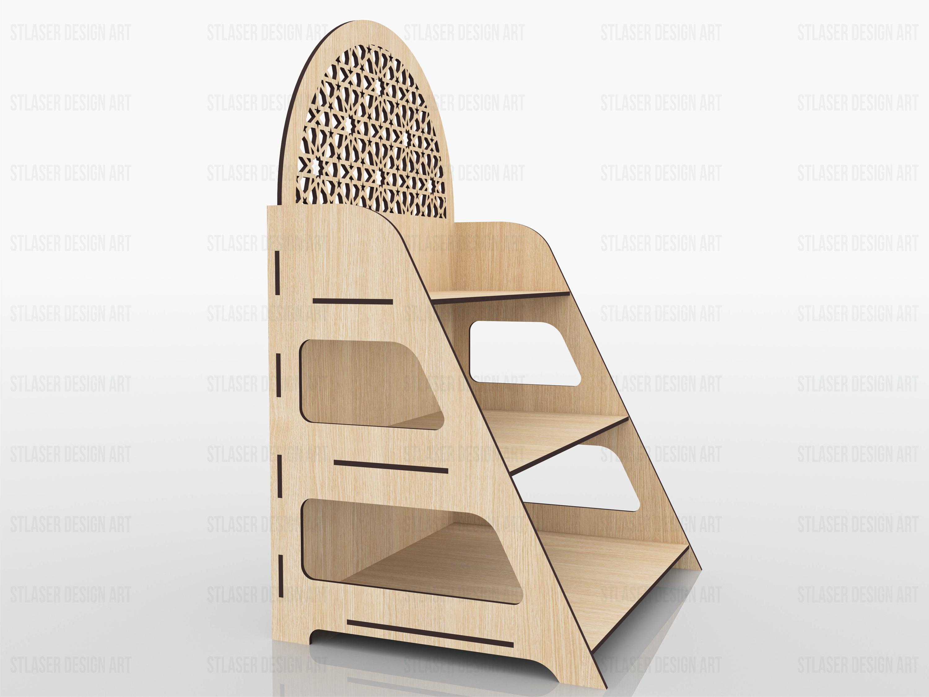 Display Stand Laser Cut Svg Files , 3 Shelf Display Stand Files, Vector ...