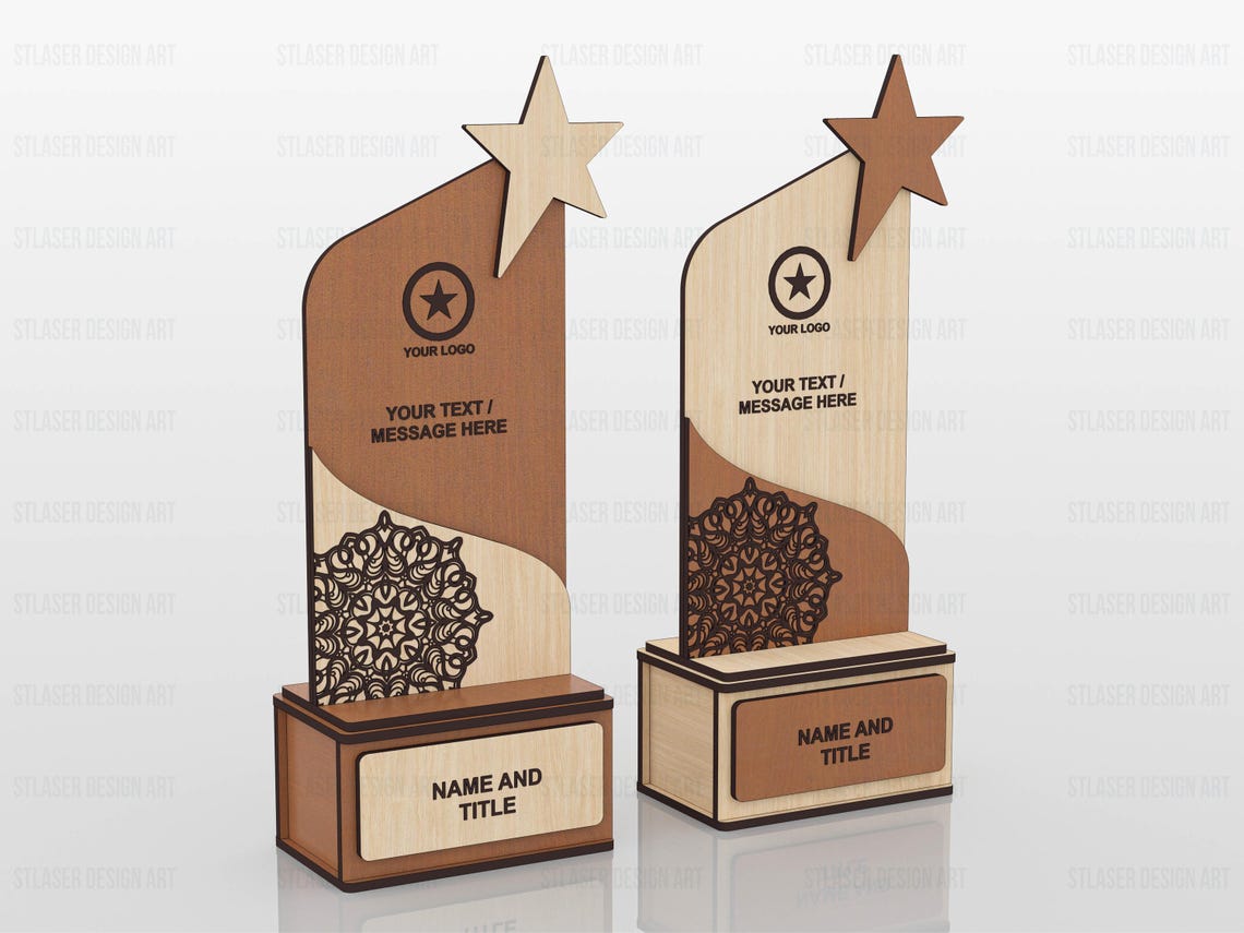 Award Trophy Laser Cut Files, Wood Award Svg Files, Vector Files for ...