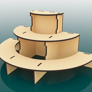 Display Stand Laser Cut Svg Files , 3 Shelf Display Stand Files, Vector ...