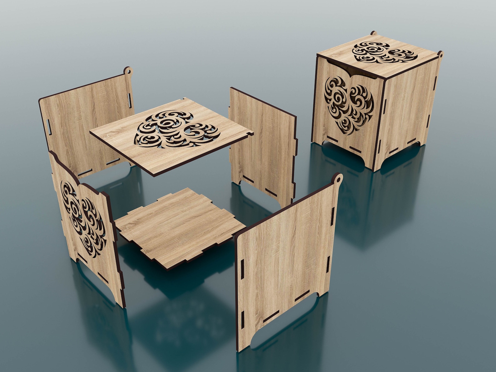 Laser Cut Wooden Box With Heart Wooden Gift Box Laser Cut - Etsy