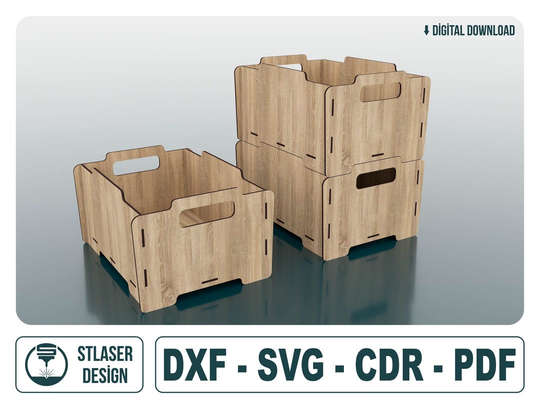Laser Cut Stackable Storage Box Files Laser Cut Wooden Box - Etsy