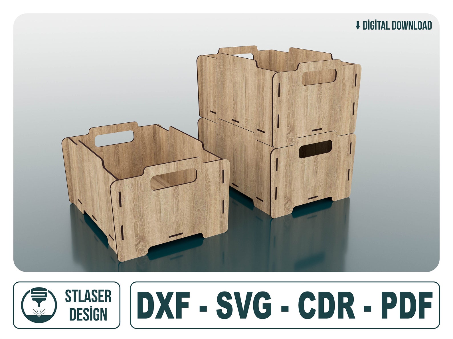 Laser Cut Stackable Storage Box Files Laser Cut Wooden Box - Etsy