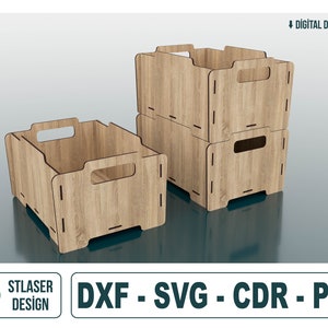 Laser Cut Stackable Storage Box Files Laser Cut Wooden Box - Etsy