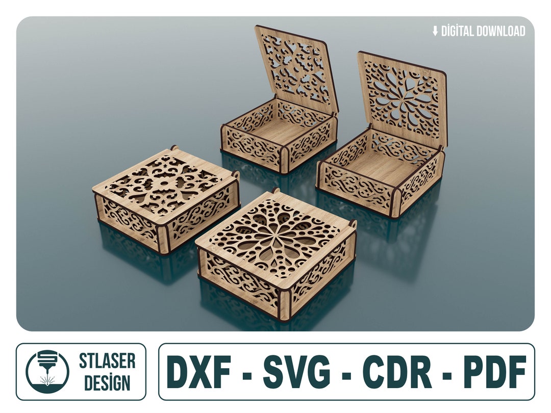 Laser Cut Wooden Box With Lid Decorative Wooden Gift Box - Etsy