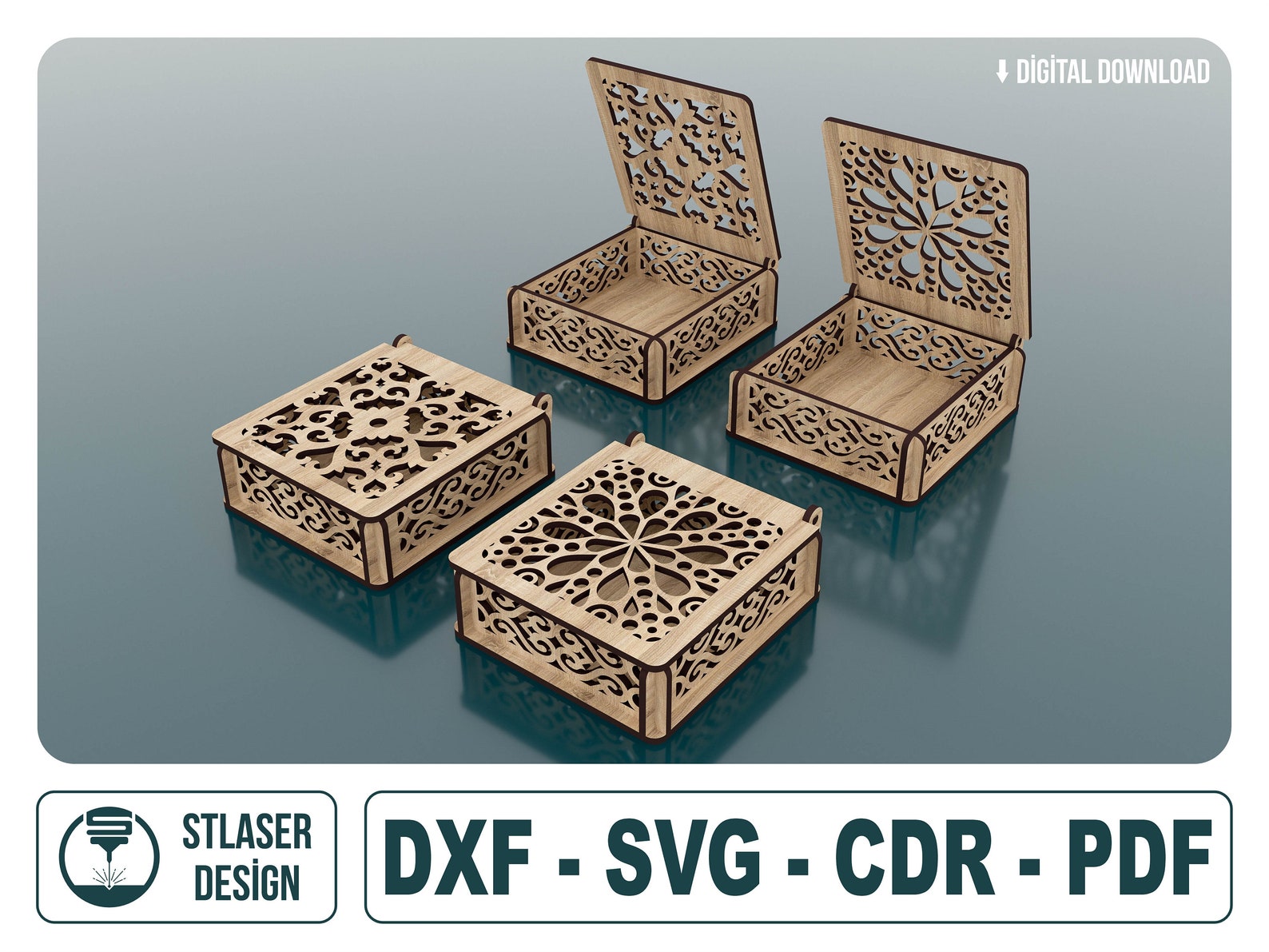 Laser Cut Wooden Box With Lid Decorative Wooden Gift Box - Etsy