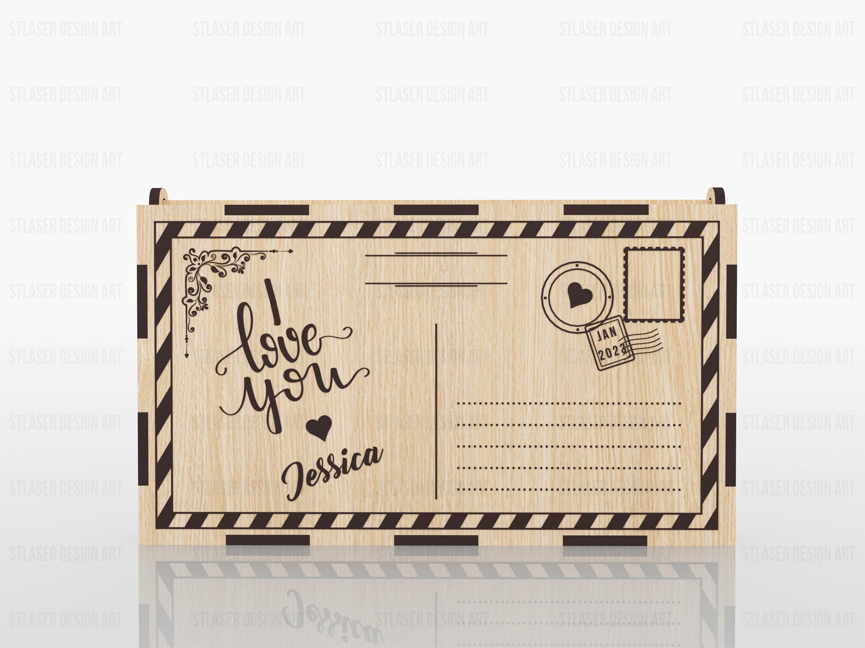 Laser Cut Envelope With Flap Box Svg Files, Vector Files for Wood Laser ...