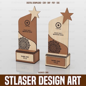 Award Trophy Laser Cut Files, Wood Award Svg Files, Vector Files for ...