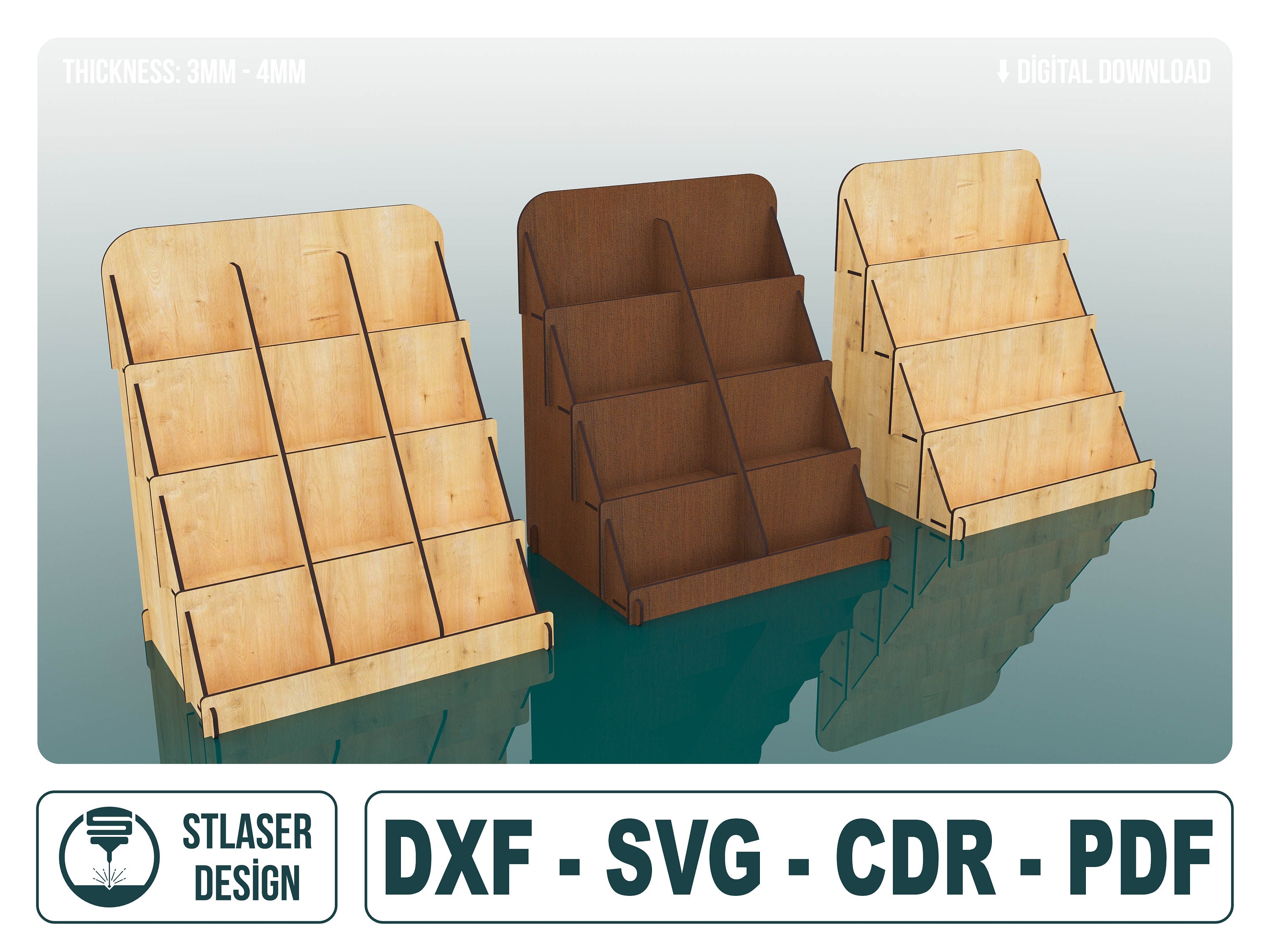 Display Stand Laser Cut Svg Files 4 Shelf Display Stand - Etsy Canada