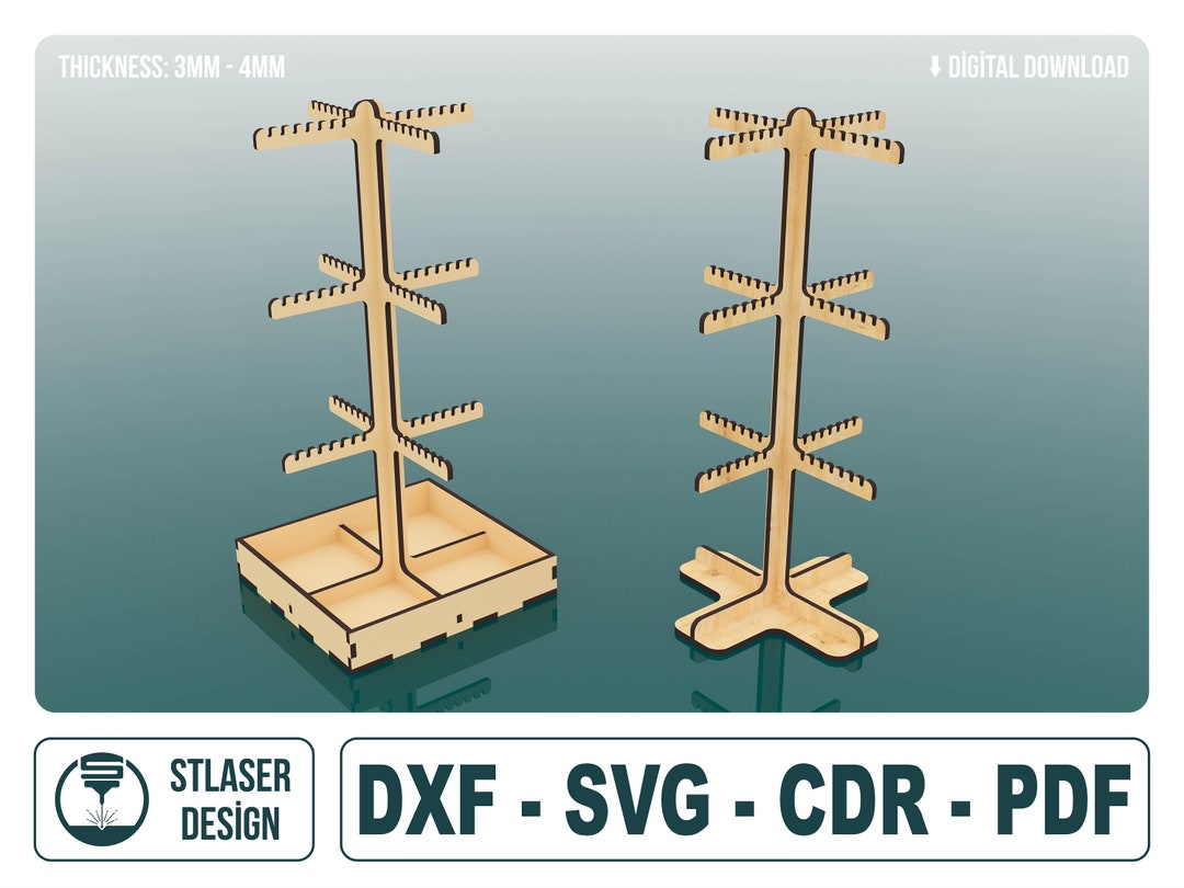 Keychain Display Stand Laser Cut Svg Files Vector Files for - Etsy