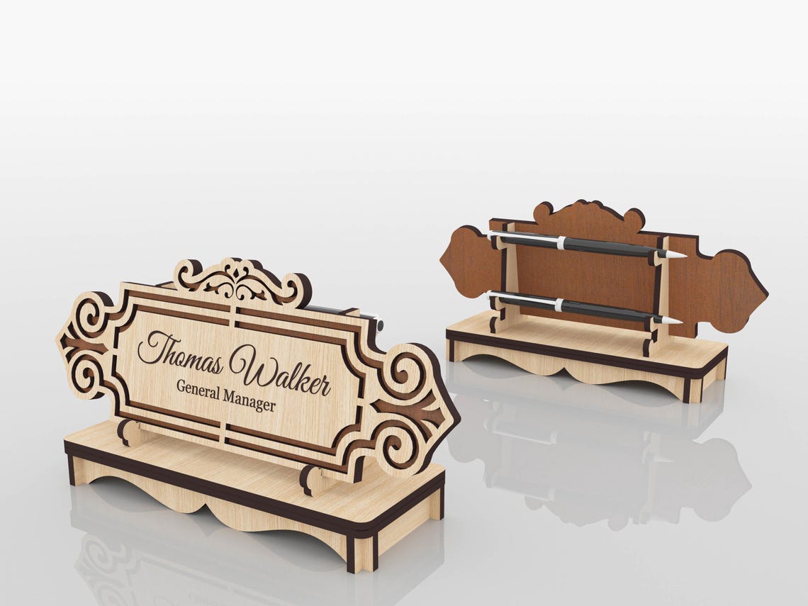 Laser Cut Desk Nameplates Svg Files, Vector Files for Wood Laser ...