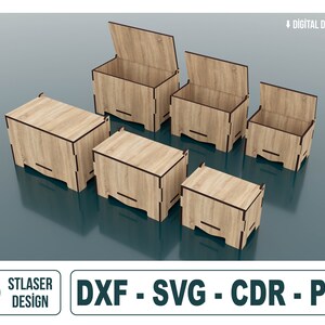 Laser Cut Multi-purpose Box in Three Different Sizes, Wooden Box With ...