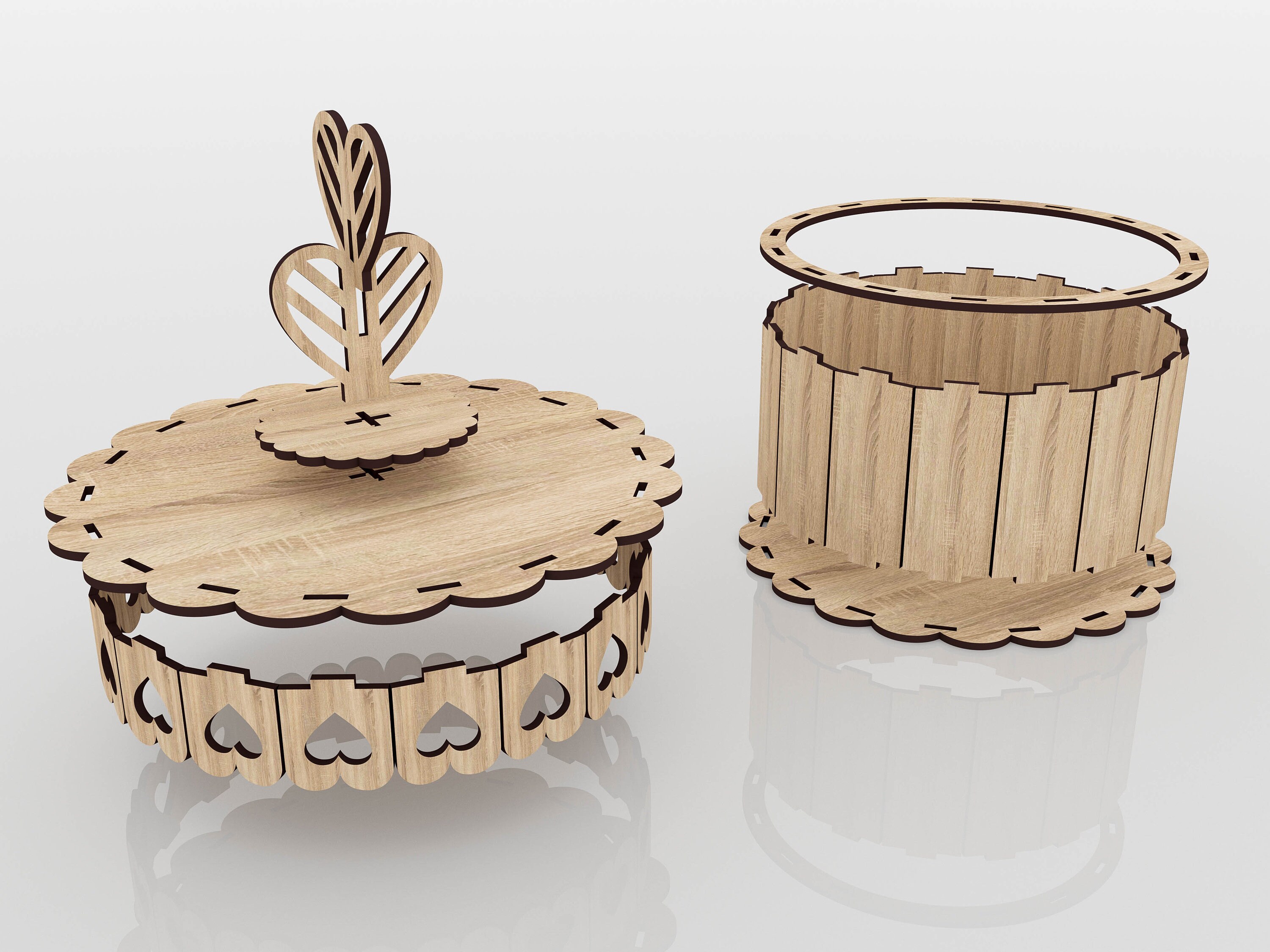 Decorative Round Gift Box Laser Cut Svg Files Vector Files - Etsy