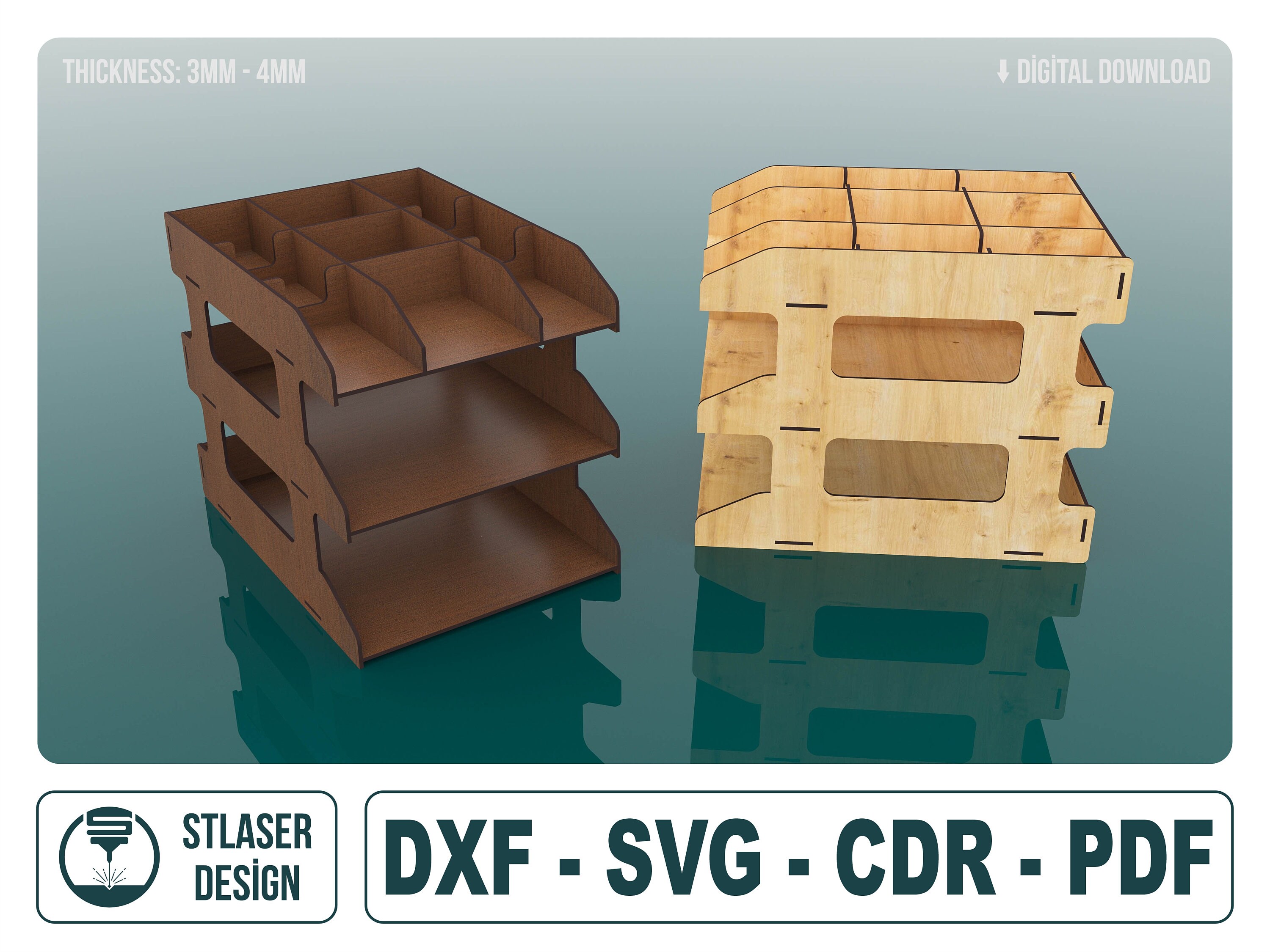 Laser Cut Desktop Organiser Svg Files Paper Holder Stand - Etsy UK