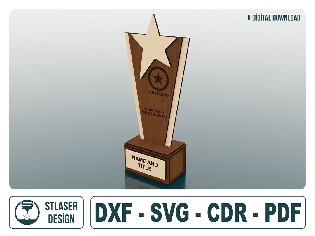 Award Trophy Laser Cut Files Wood Award Svg Files 3mm Laser - Etsy