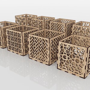 Laser Cut Decorative Box Svg Files 8 Patterns, Vector Files for Wood ...