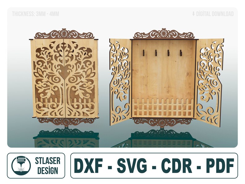 Laser Cut Key Cabinet Svg Files Key Holder Files Vector - Etsy