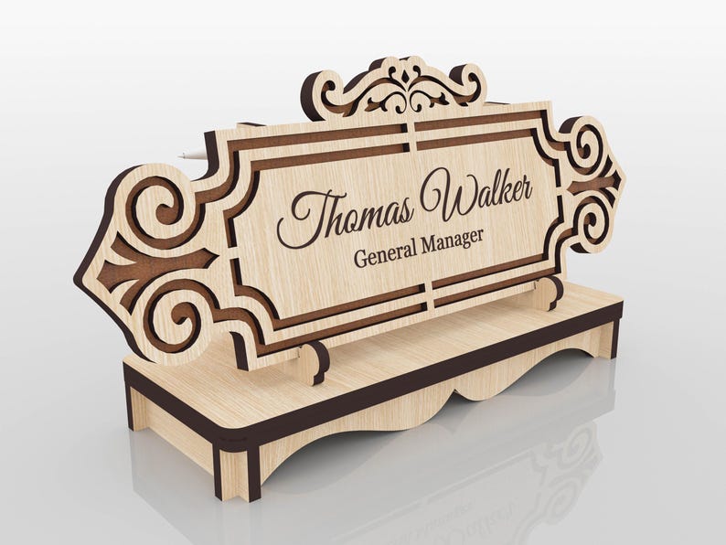Laser Cut Desk Nameplates Svg Files, Vector Files for Wood Laser ...