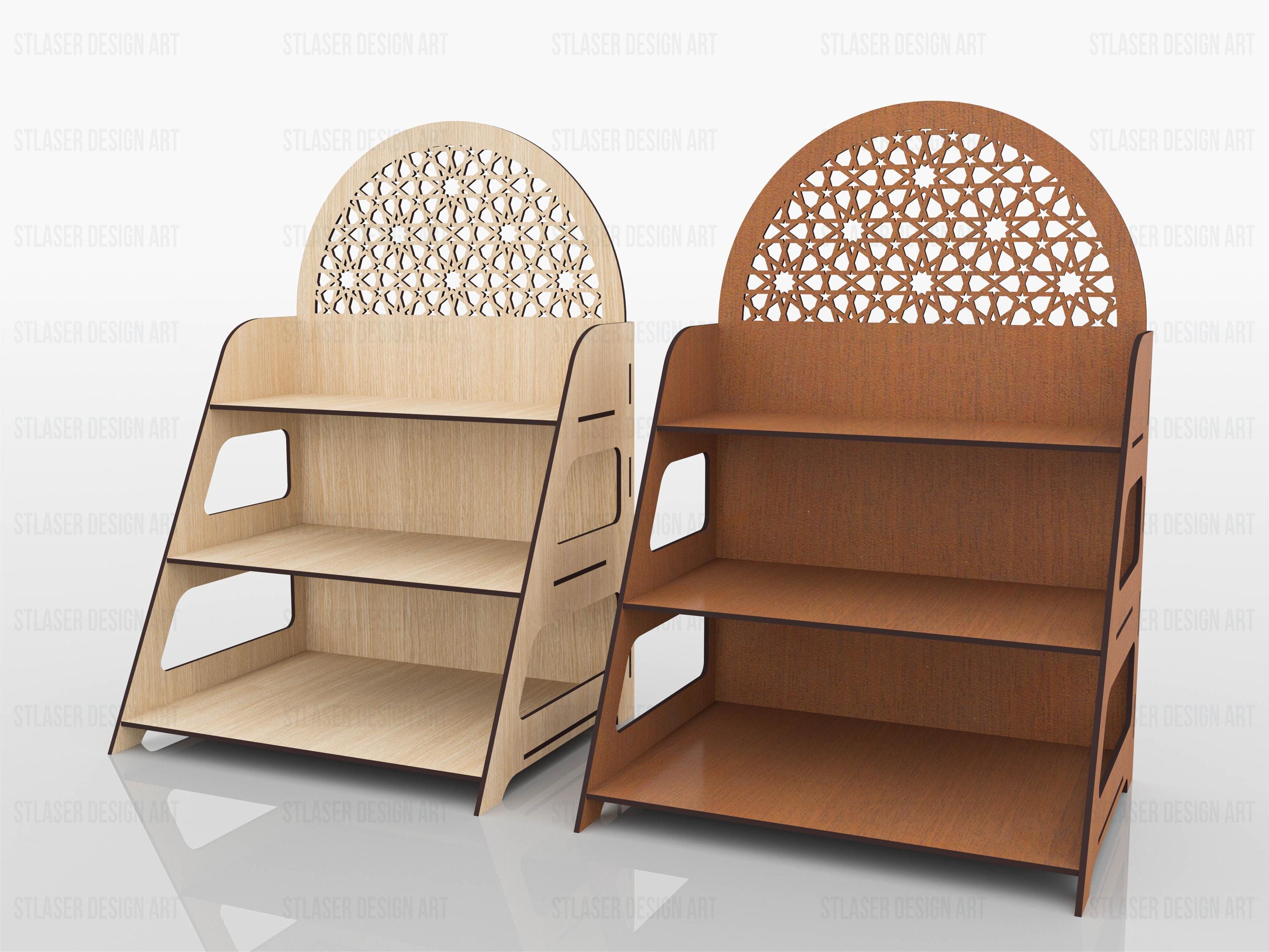Display Stand Laser Cut Svg Files , 3 Shelf Display Stand Files, Vector ...