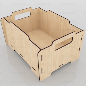 Laser Cut Stackable Storage Box Files, Laser Cut Wooden Box, Vector ...