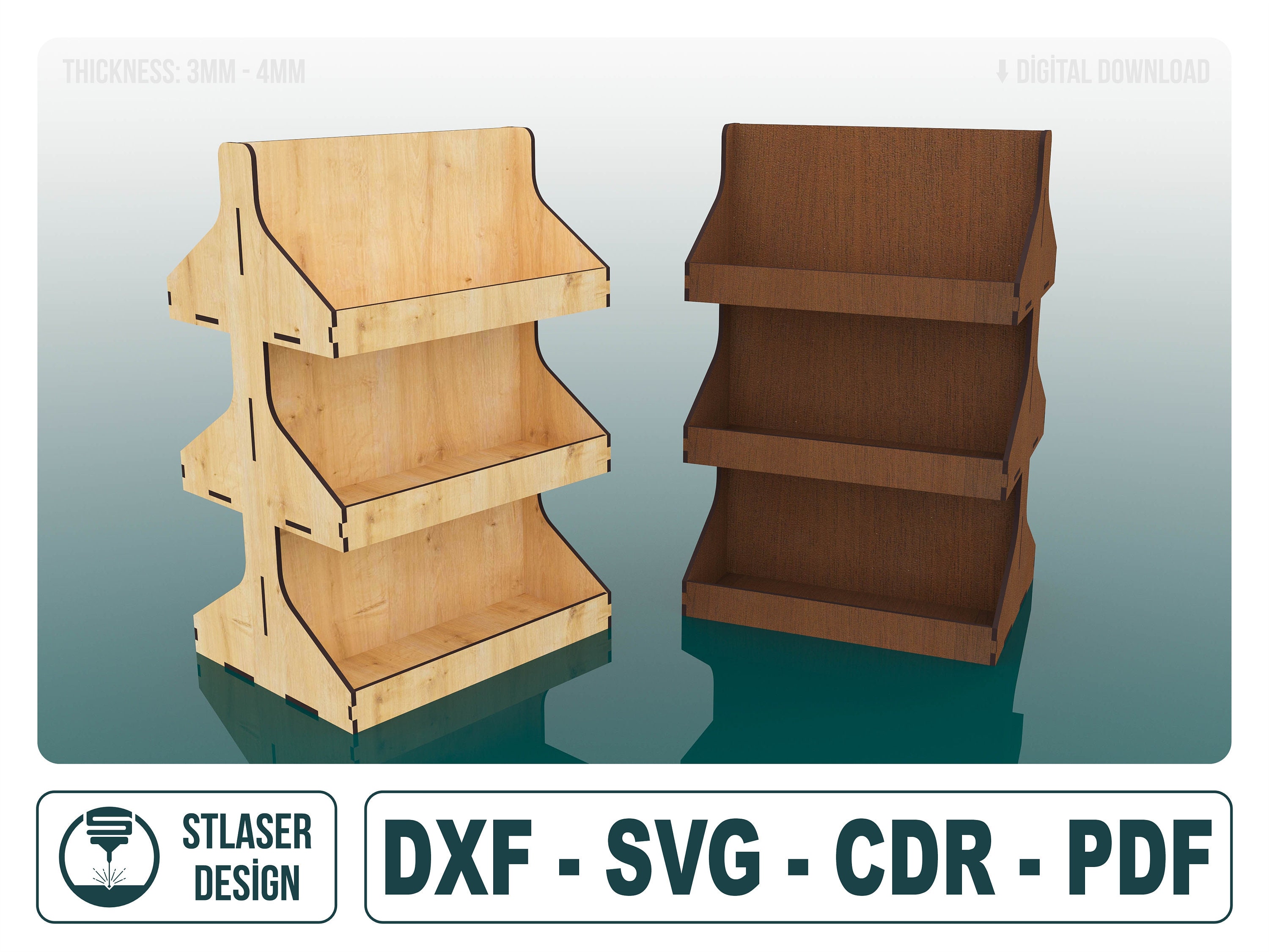 Display Stand Laser Cut Svg Files 3 Shelf Display Stand - Etsy UK