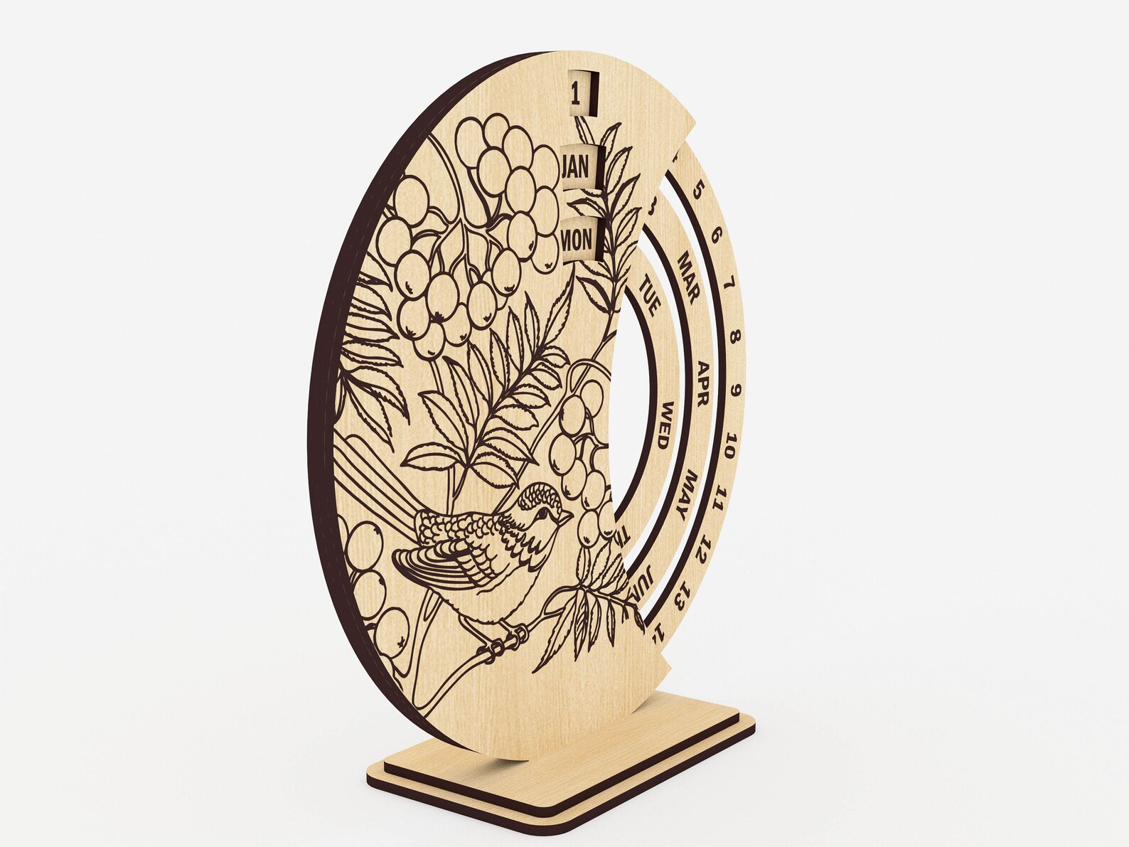 Wooden Laser Cut Perpetual Calendar Vector Files for Wood - Etsy
