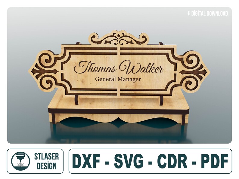 Laser Cut Desk Nameplates Svg Files Glowforge Cut Files Svg - Etsy