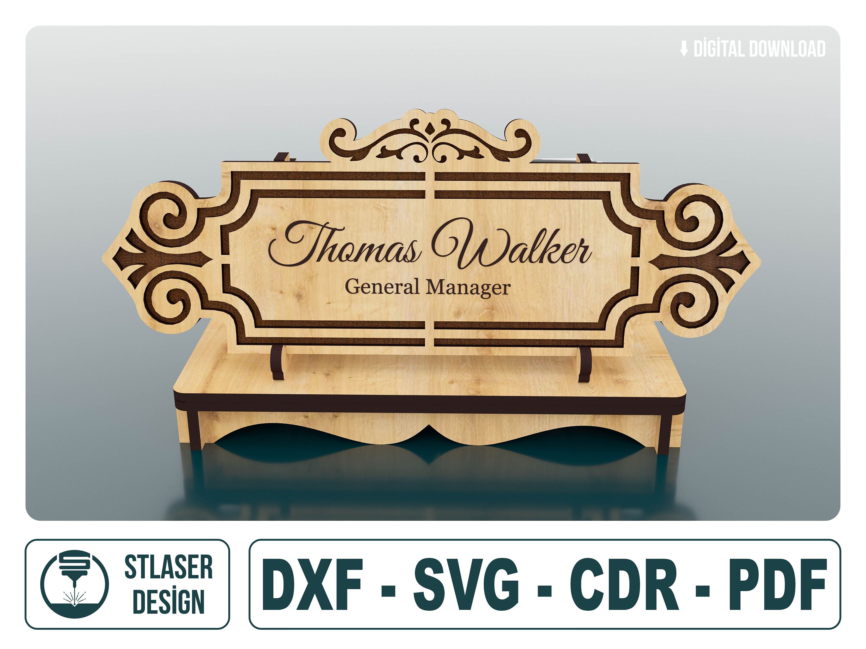 Laser Cut Desk Nameplates Svg Files Glowforge Cut Files Svg - Etsy UK