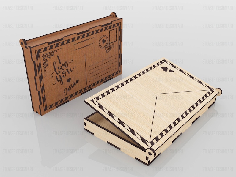 Laser Cut Envelope With Flap Box Svg Files, Vector Files for Wood Laser ...