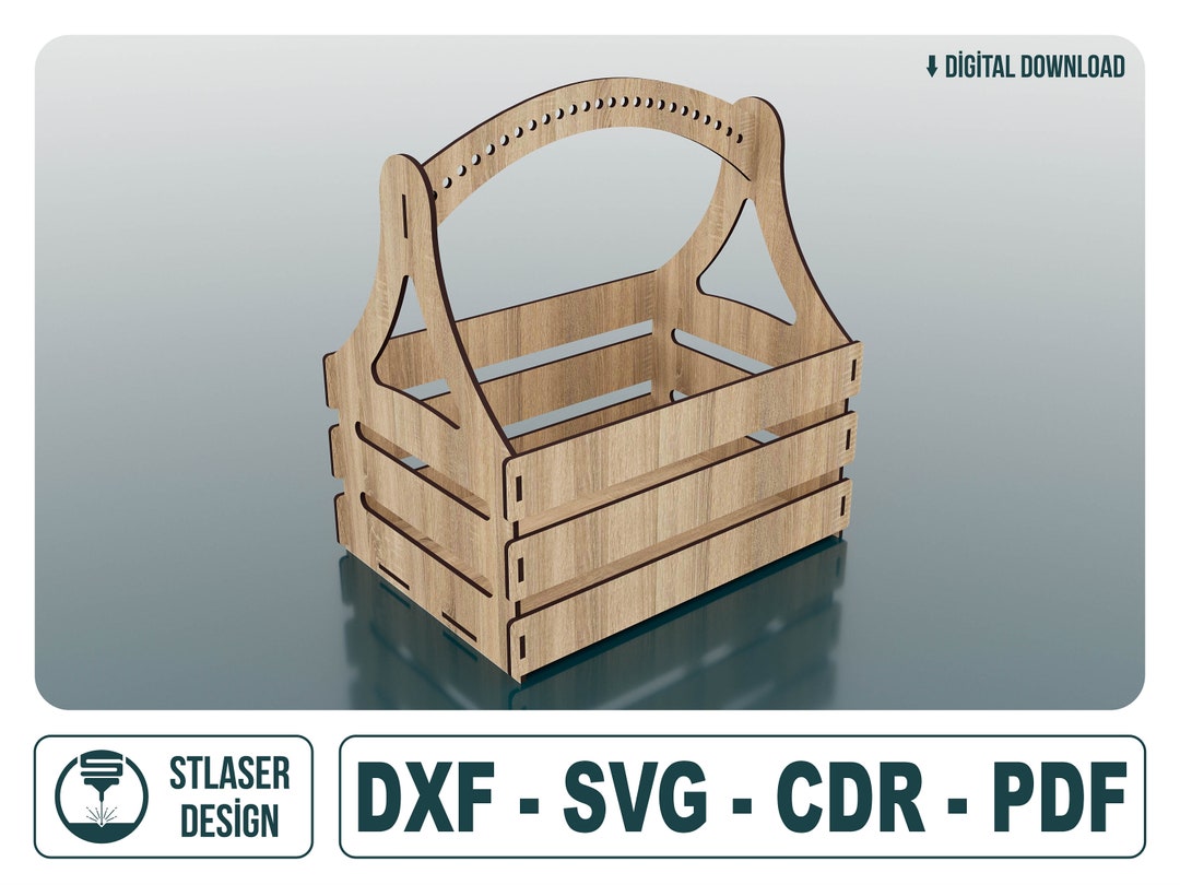 Laser Cut Wooden Basket File Vector Files for Wood Laser - Etsy