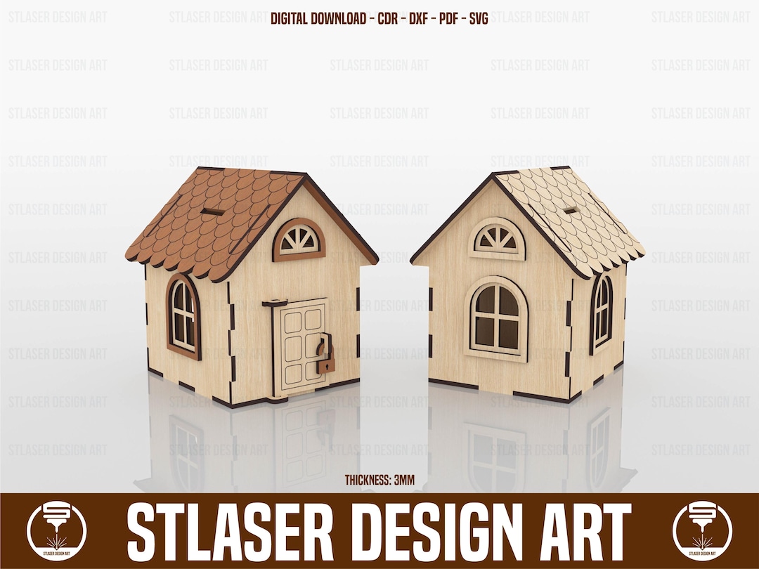 Money Box Laser Cut Svg Files, Coin Box Files, Vector Files for Wood ...