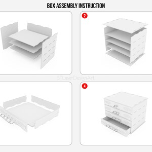 Chest of Drawers Box Laser Cut Svg Files, Vector Files for Wood Laser ...